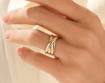 Crossover Wedding Band | Etsy