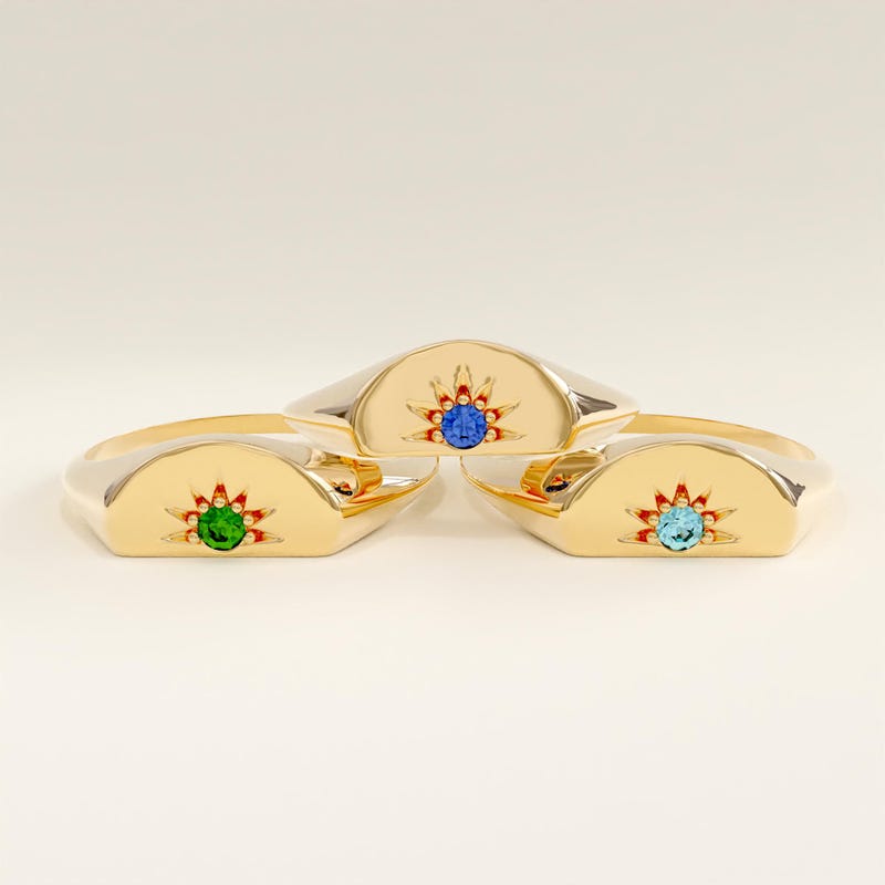 Sun Signet Ring - Etsy