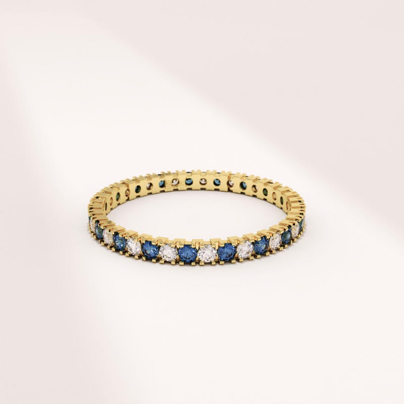 Sapphire Eternity Gold - Etsy