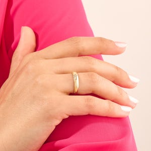 10K Solid Gold Dome Ring, Bubble Wedding Band for Women, Minimal Gold ...