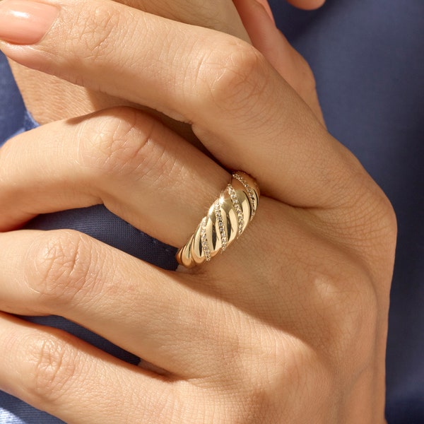 Gold Twisted Ring - Etsy