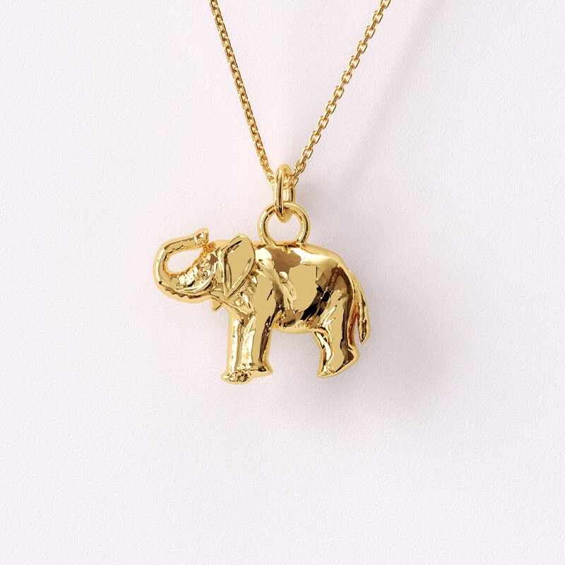 Gold Elephant Charm - Etsy