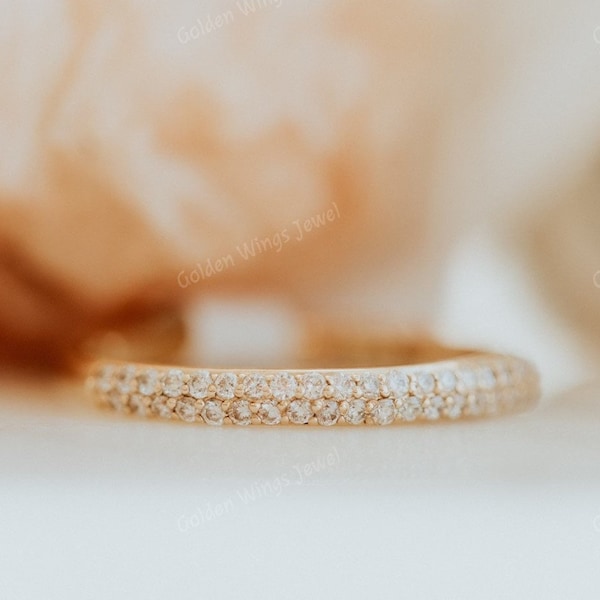 Double Row Pave Band - Etsy