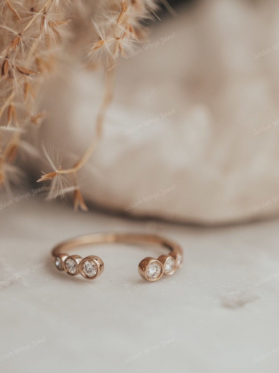 Open Matching Wedding Diamond Band for Her, Stackable Wedding Band ...