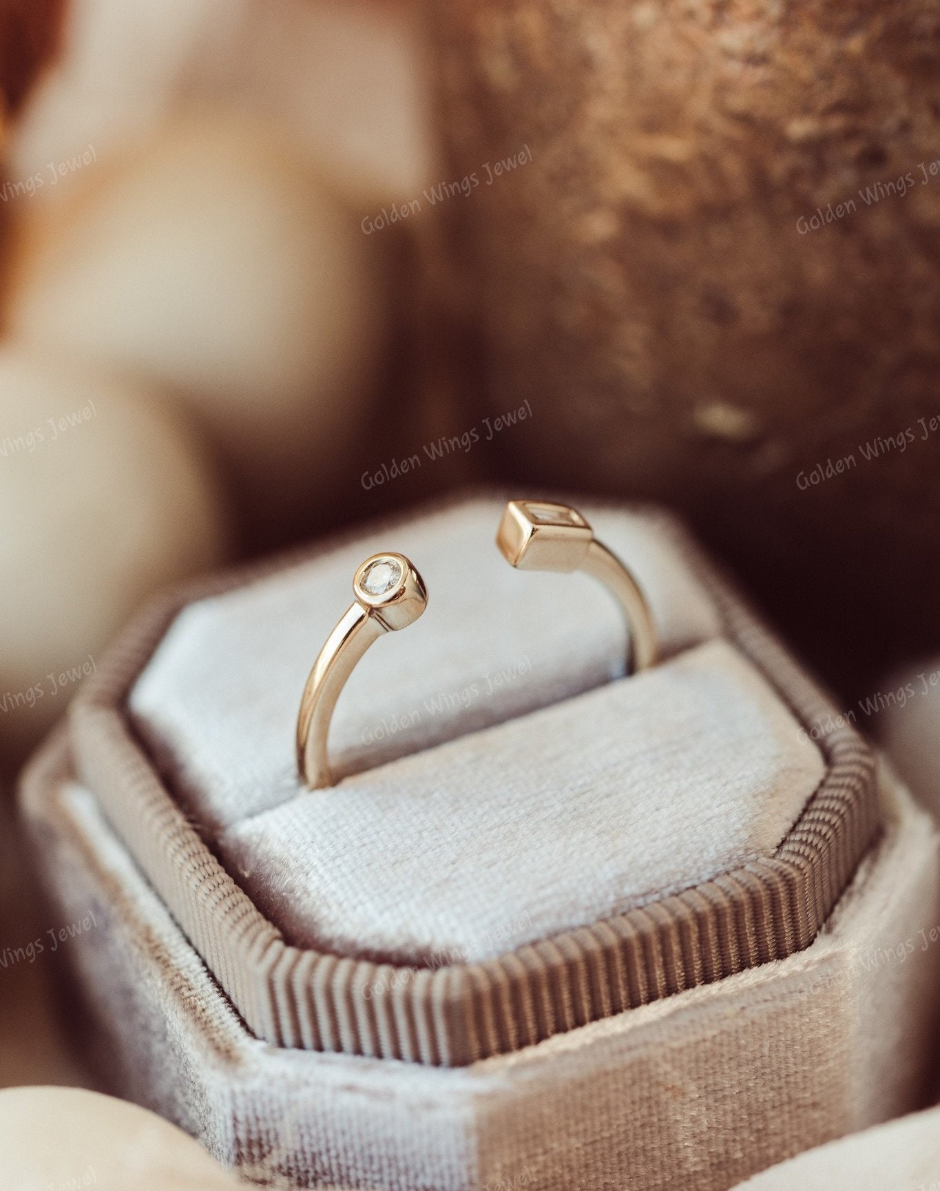 Open Wedding Diamond Band for Her, Stackable Baguette Diamond Band ...