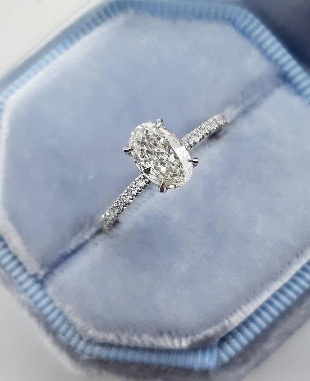 Bague en diamant ovale Moissanite 2ct avec bague de - Etsy France
