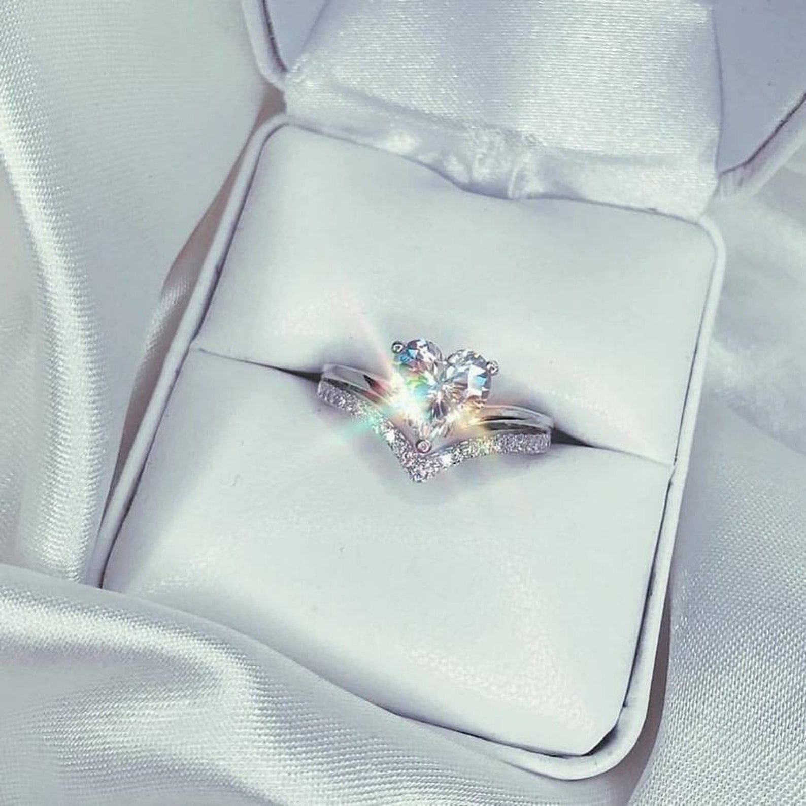1CT Heart Moissanite Engagement Ring, 14K Gold, Heart Cut Diamond Ring ...