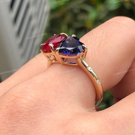 Red and blue engagement ring store