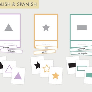 Shapes Montessori Flashcards | Bilingual Shape Flashcards | Three Part ...