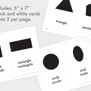 Shapes Bilingual English and Spanish Montessori Flashcards | Childcare ...