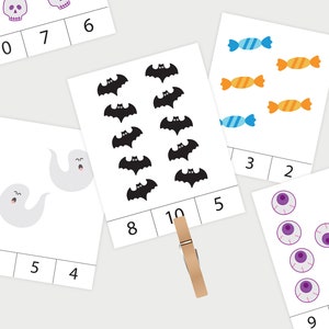 Numbers 1-10 Halloween Count and Clip Activity | Homeschool Halloween ...