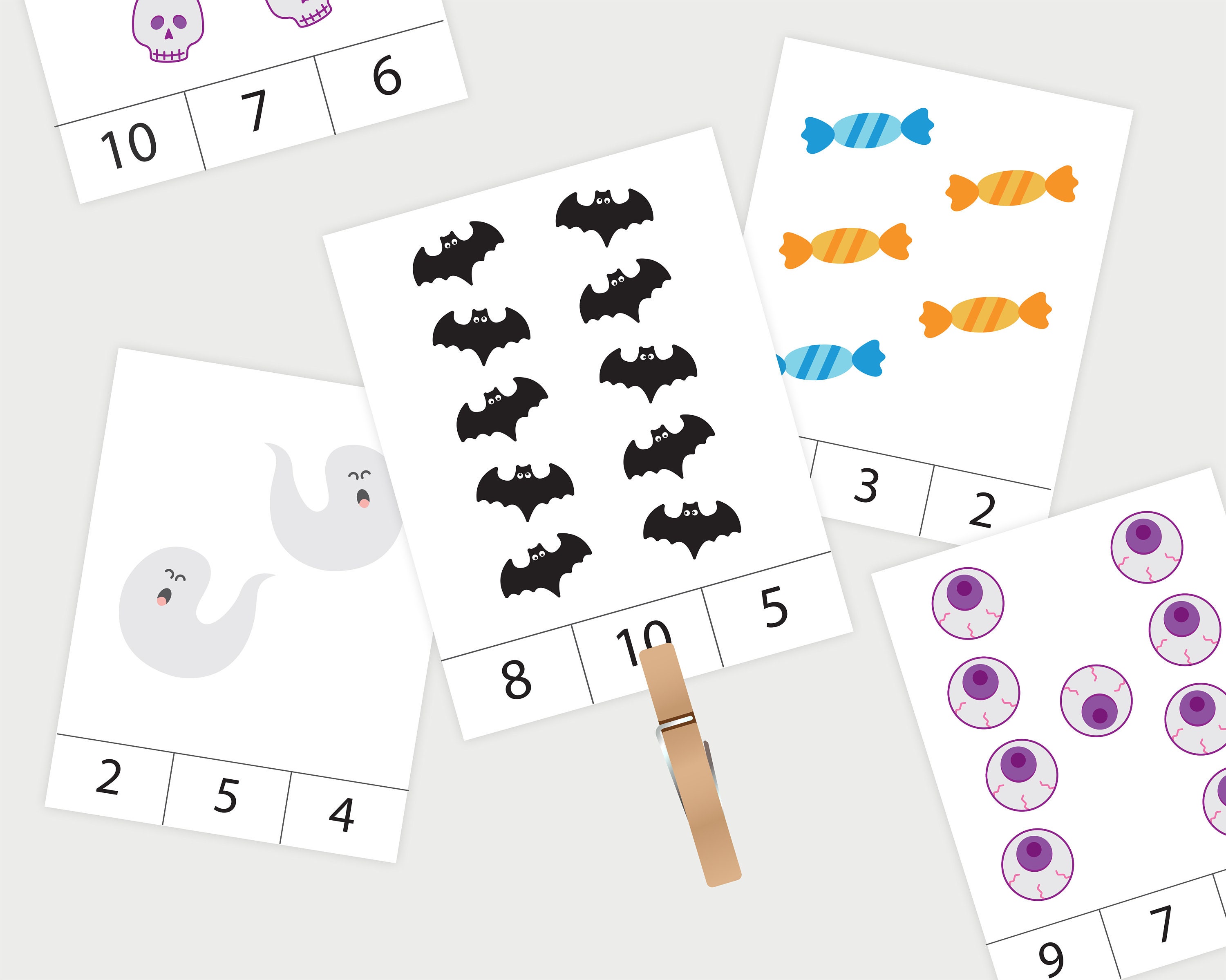 Numbers 1-10 Halloween Count and Clip Activity | Homeschool Halloween ...
