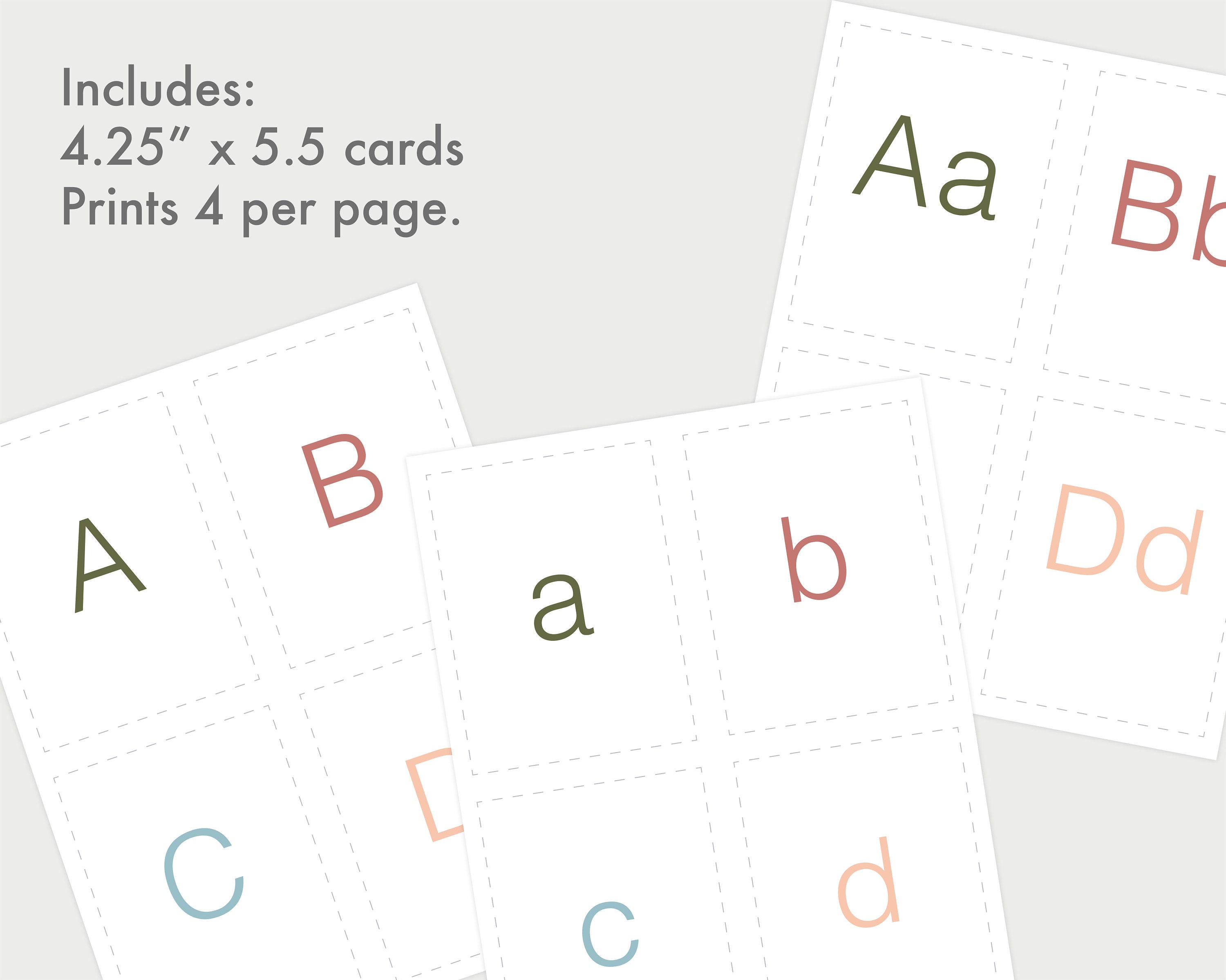 ABC Digital Montessori Flashcards Printable Alphabet Cards | Etsy