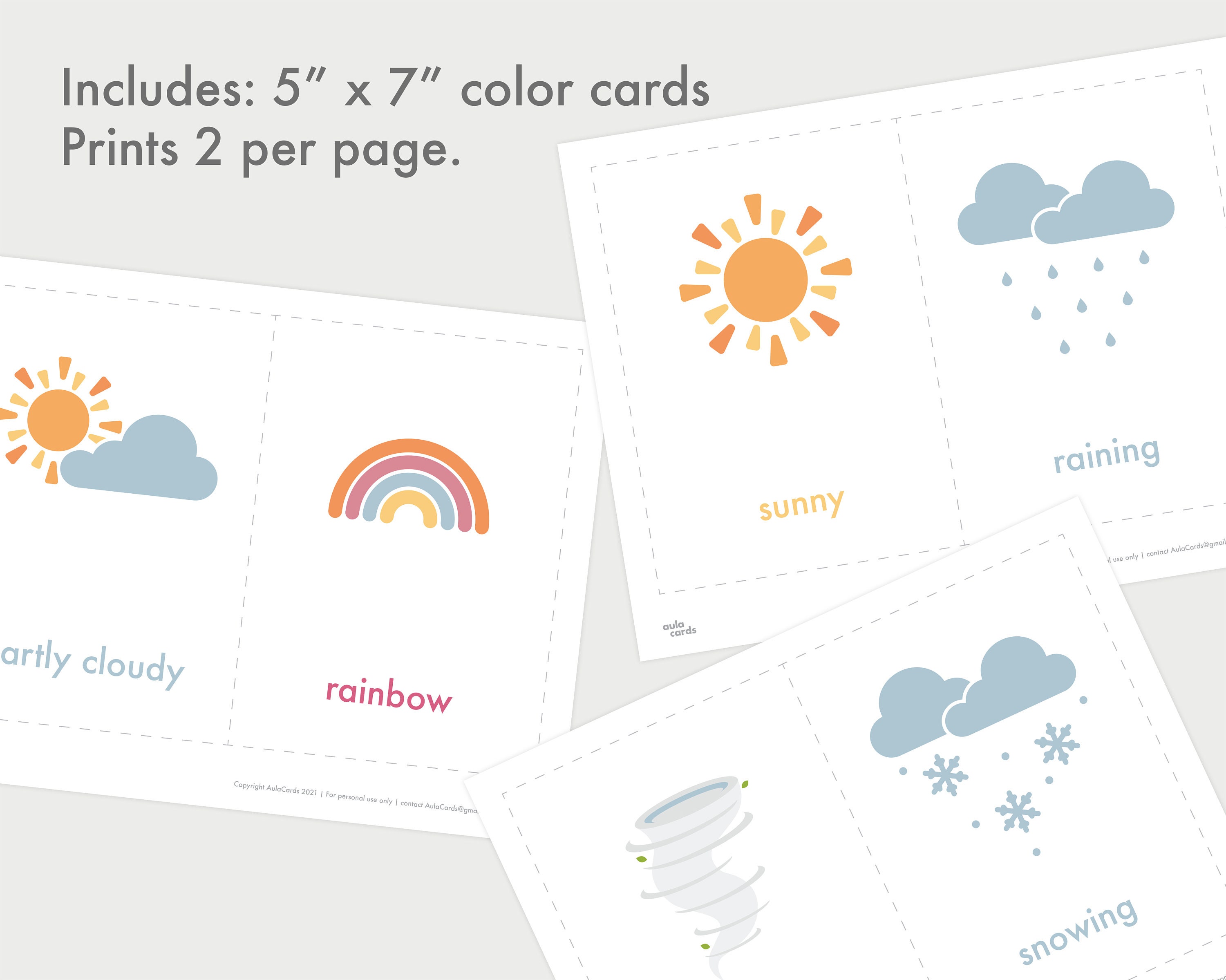 Weather Flashcards | English Weather Flashcards | Printable Weather ...