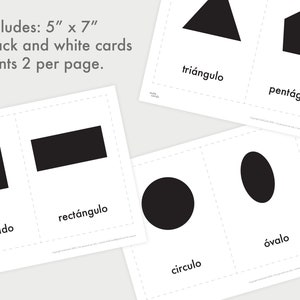 Spanish Shapes Montessori Flashcards | Childcare Center Printable Cards ...
