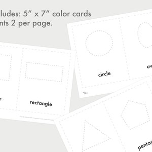 Traceable Shape English Montessori Flashcards | Childcare Center ...