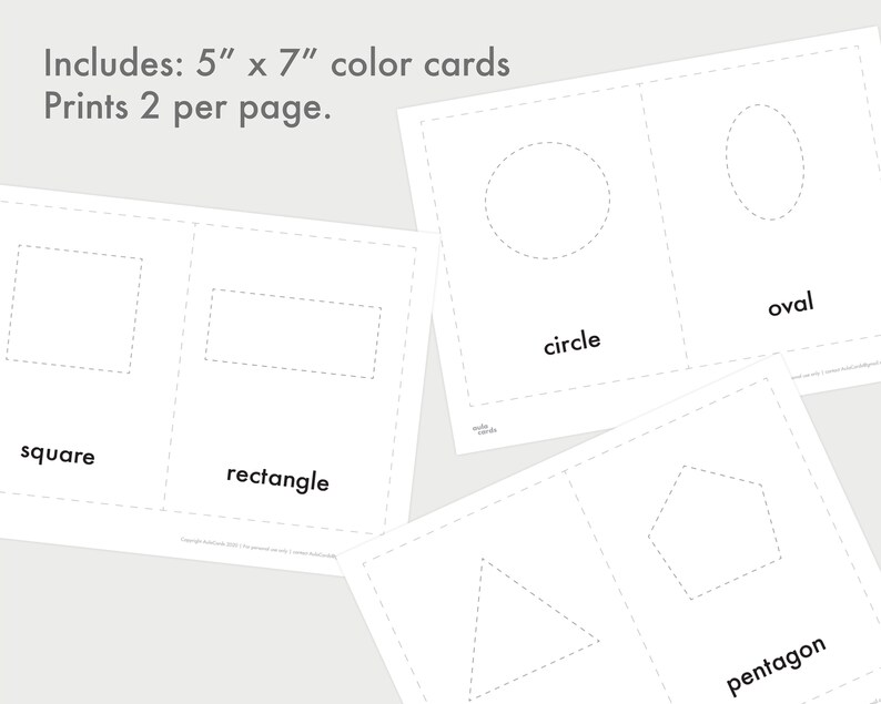 Traceable Shape English Montessori Flashcards | Childcare Center ...