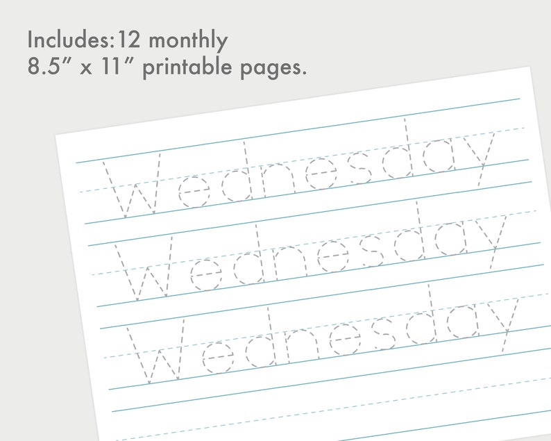 Days of the Week Tracing Worksheet | Days of the Week Traceable ...
