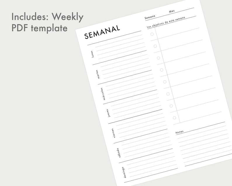 Spanish Daily Planner | Spanish Printable Daily Planner | Spanish ...