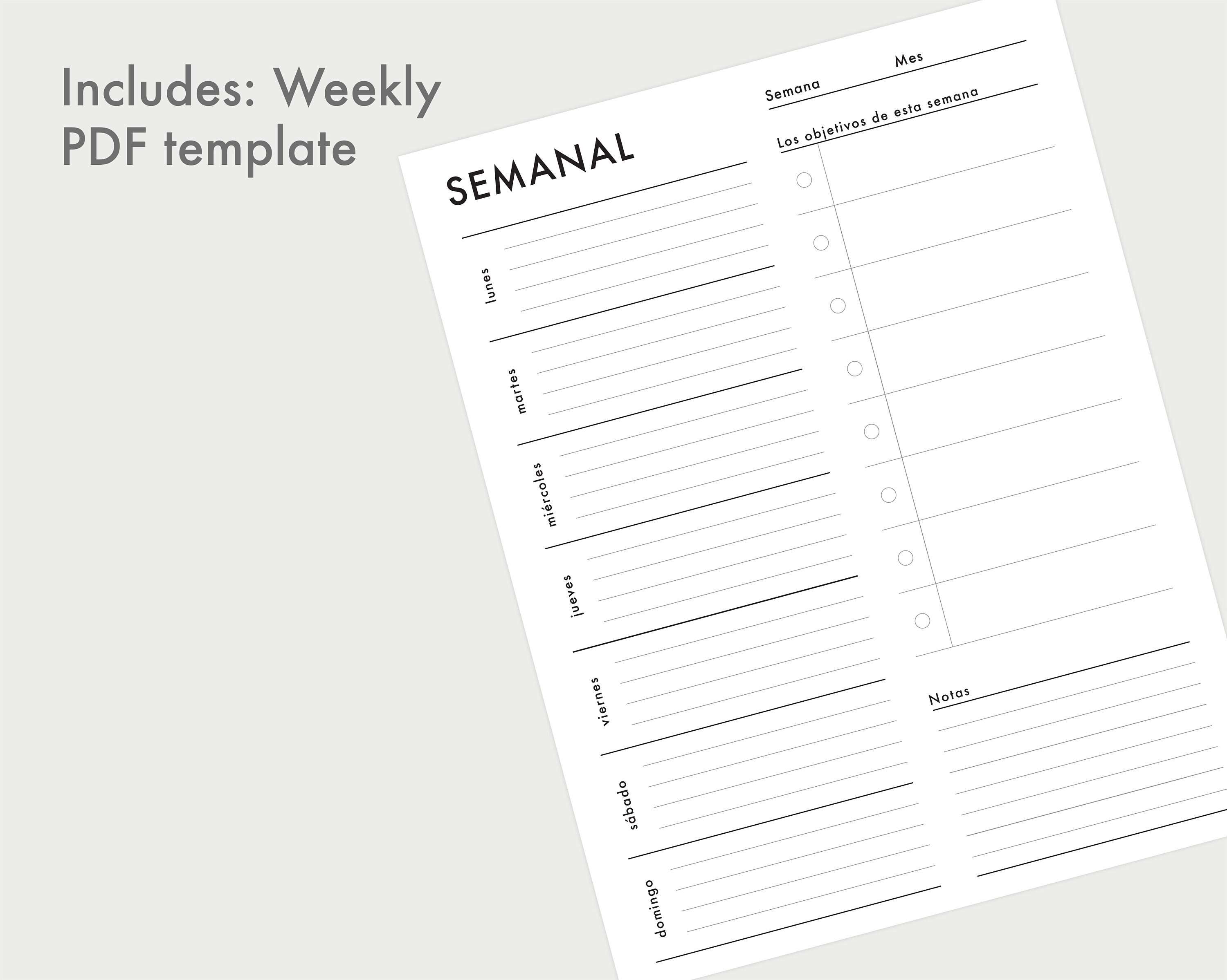 Spanish Daily Planner | Spanish Printable Daily Planner | Spanish ...