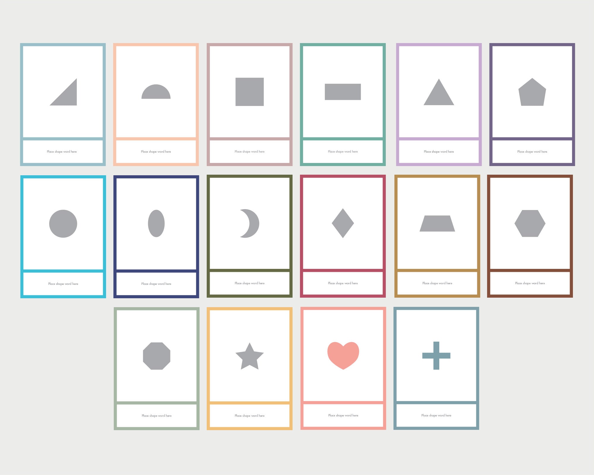 Shapes Montessori Flashcards Bilingual Shape Flashcards Three Part ...