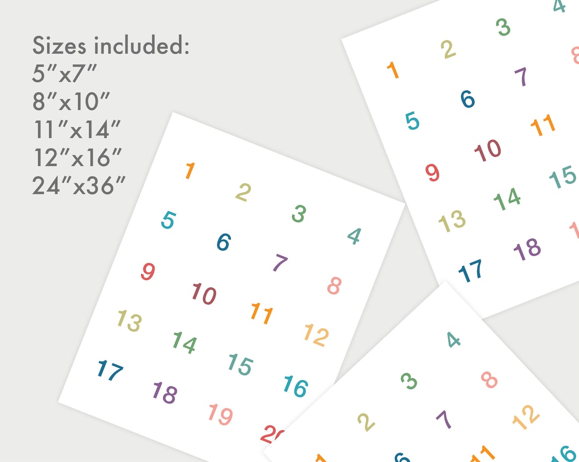 Printable Number 1-20 Chart | Number Poster | Number Chart | Kids Wall ...