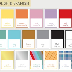 Bilingual English / Spanish Montessori Color Flashcards | Bilingual ...
