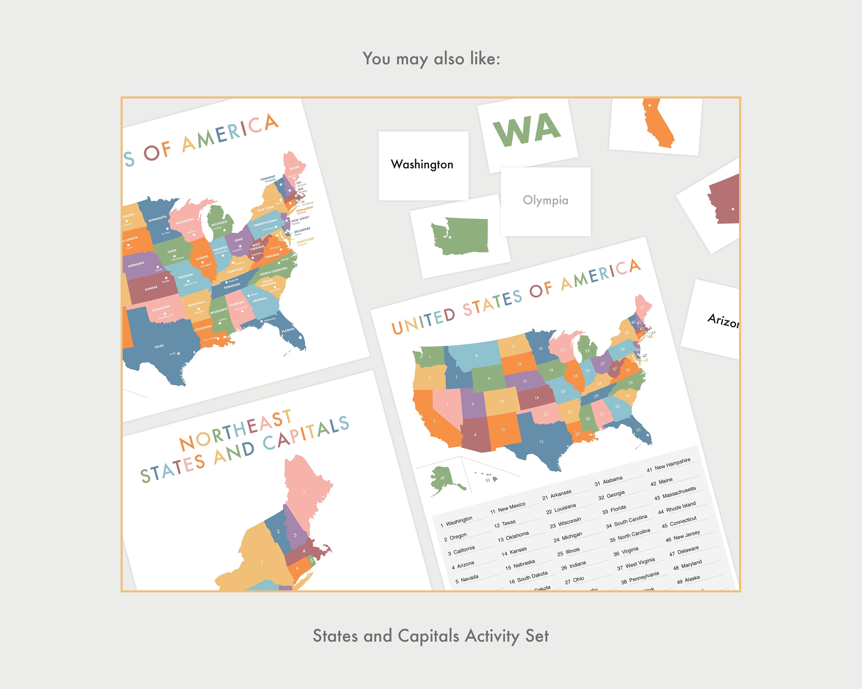 US States and Capital Large Large Map | Map Printable | Map of the ...