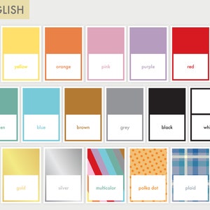English Montessori Color Flashcards | Color Learning Cards | Toddler ...