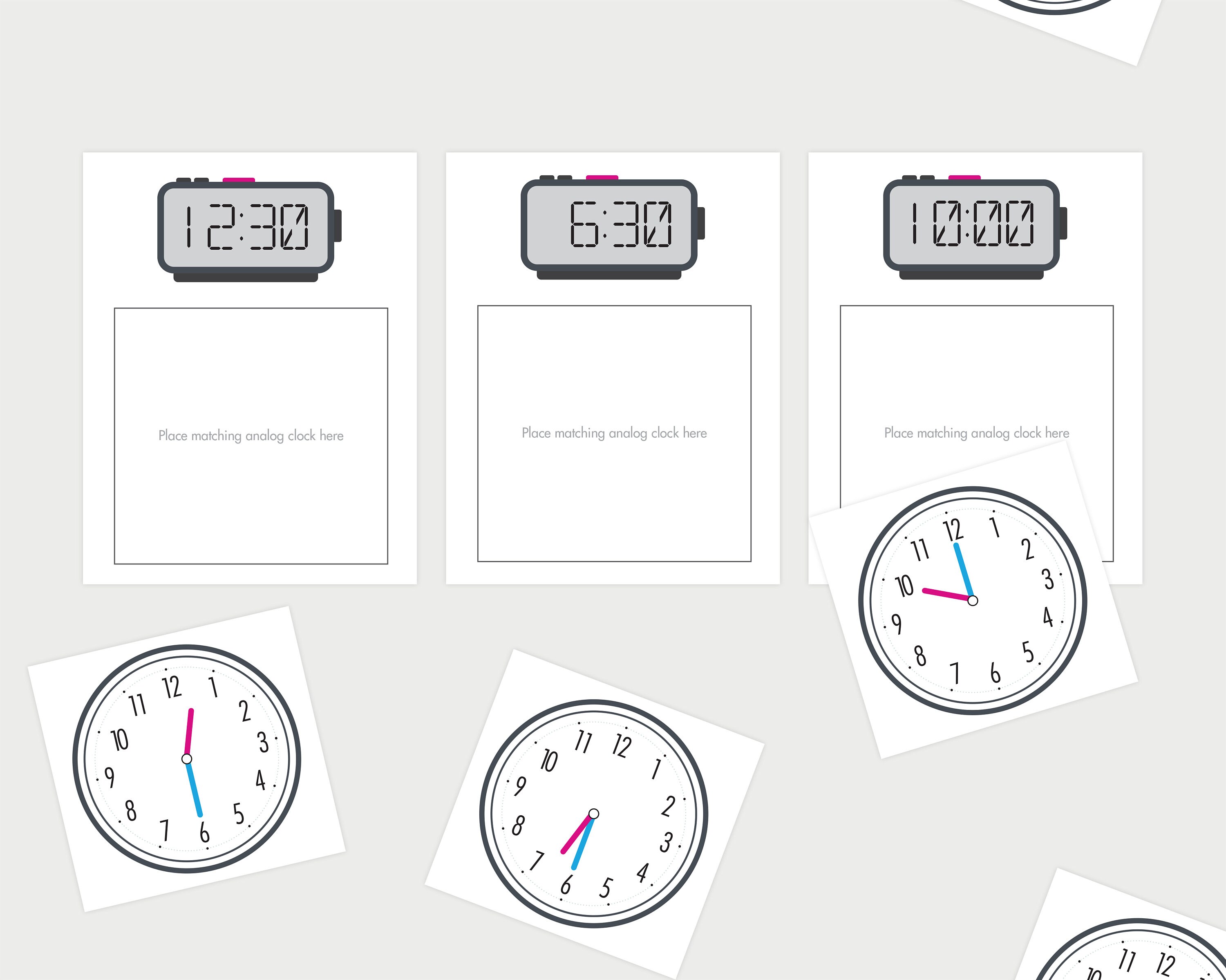 Learn to Tell Time Homeschool Bundle Analog Telling Time Flashcards ...