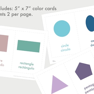 Shapes Bilingual English and Spanish Montessori Flashcards | Childcare ...