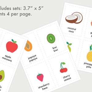 Bilingual English - Spanish Fruit Learning Flashcards | Bilingual ...