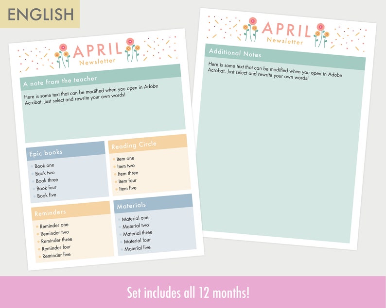 Editable Childcare Monthly Newsletter | Editable Monthly Newsletter - Etsy