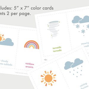 Weather Flashcards | English and Spanish Bilingual Weather Flashcards ...