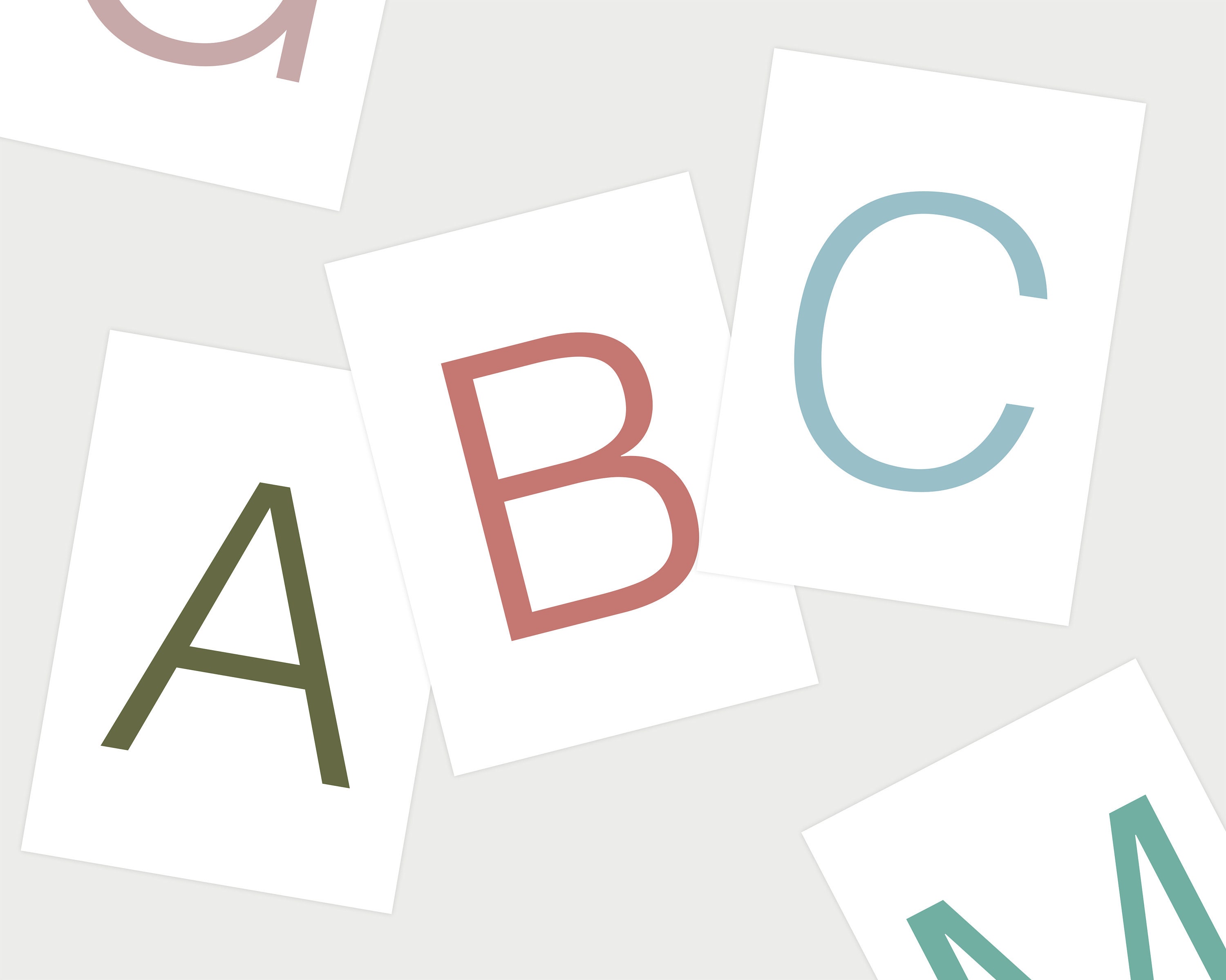 ABC Digital Montessori Flashcards Printable Alphabet Cards | Etsy