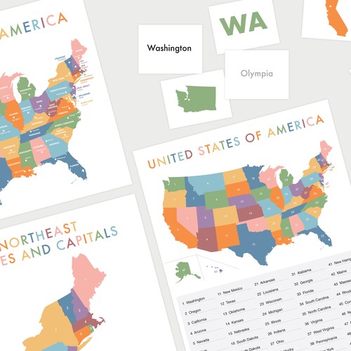 States and Capitals Activity Set Printable United States - Etsy