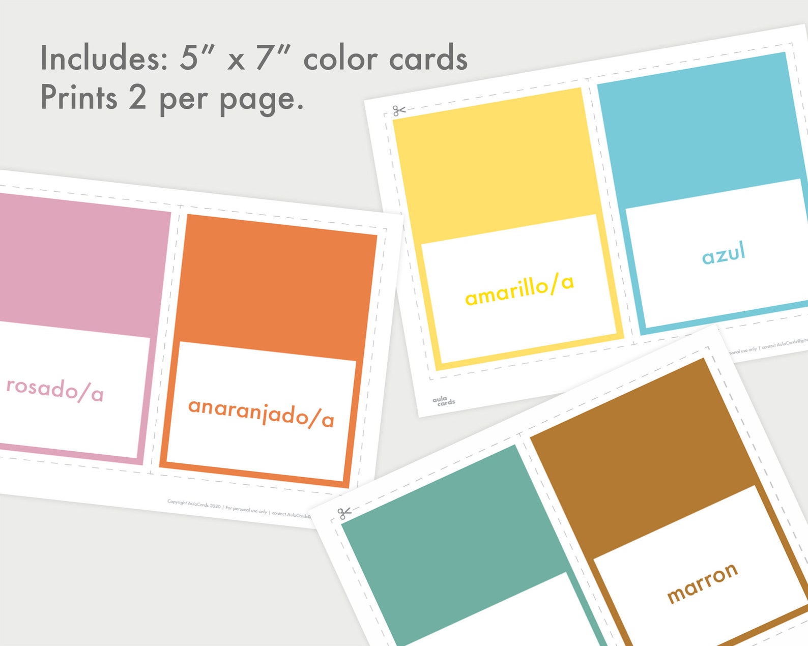 Spanish Montessori Color Flashcards | Color Learning Cards | Tarjetas ...