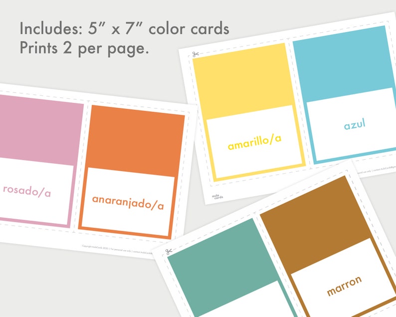 Spanish Montessori Color Flashcards | Color Learning Cards | Tarjetas ...