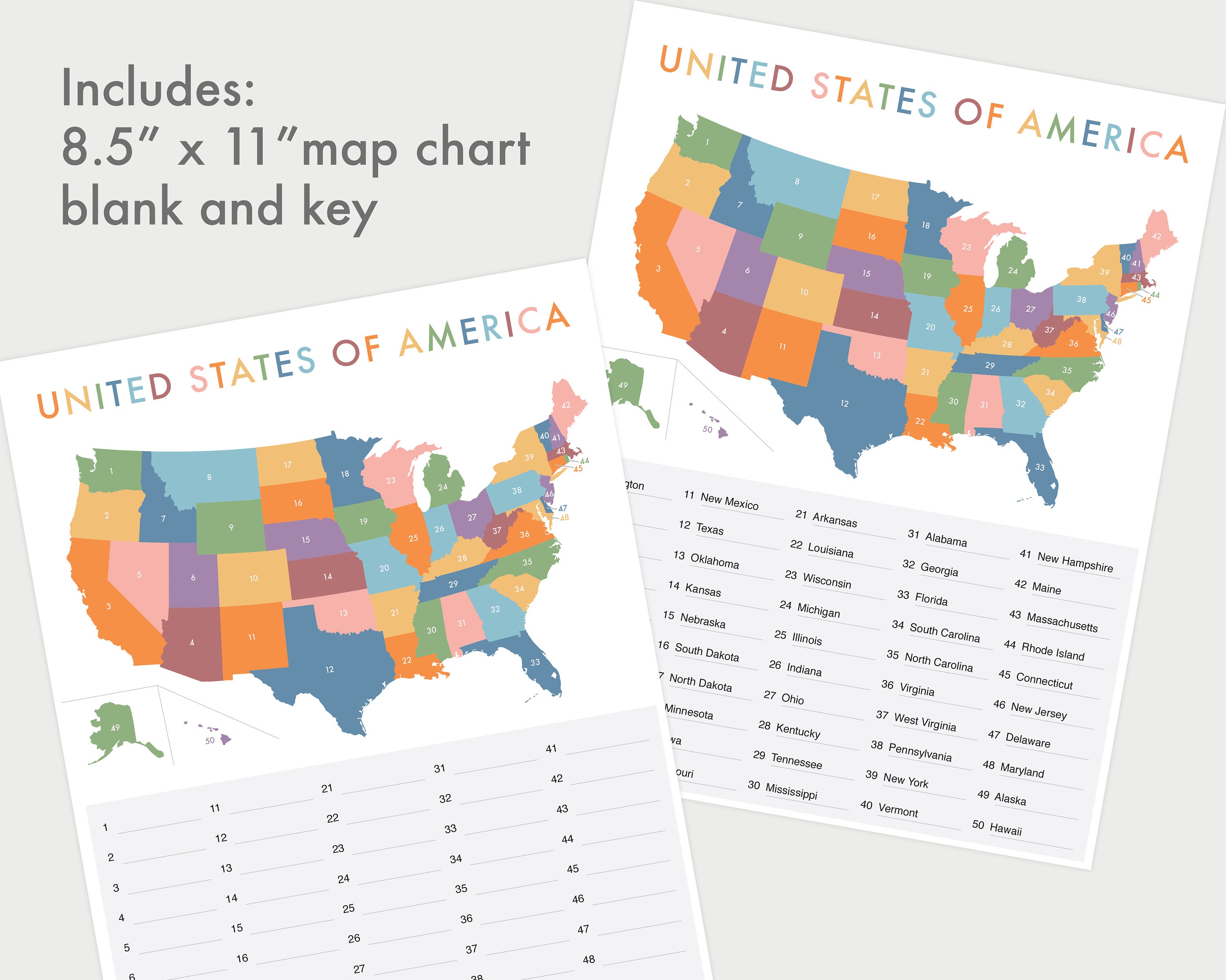States and Capitals Activity Set Printable United States - Etsy