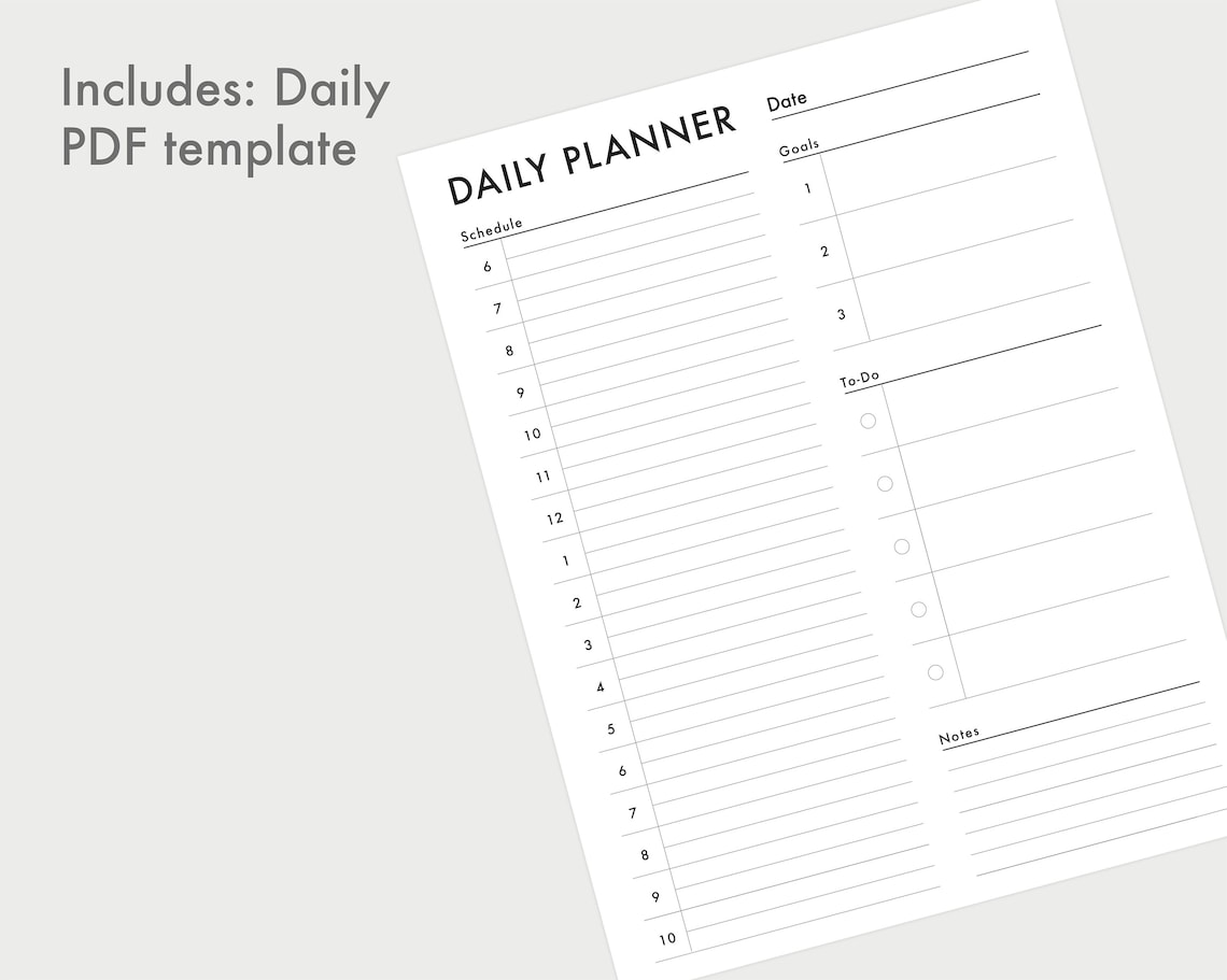 Daily 30 Minute Interval Planner Printable 8.5 X 11 Printable Daily ...
