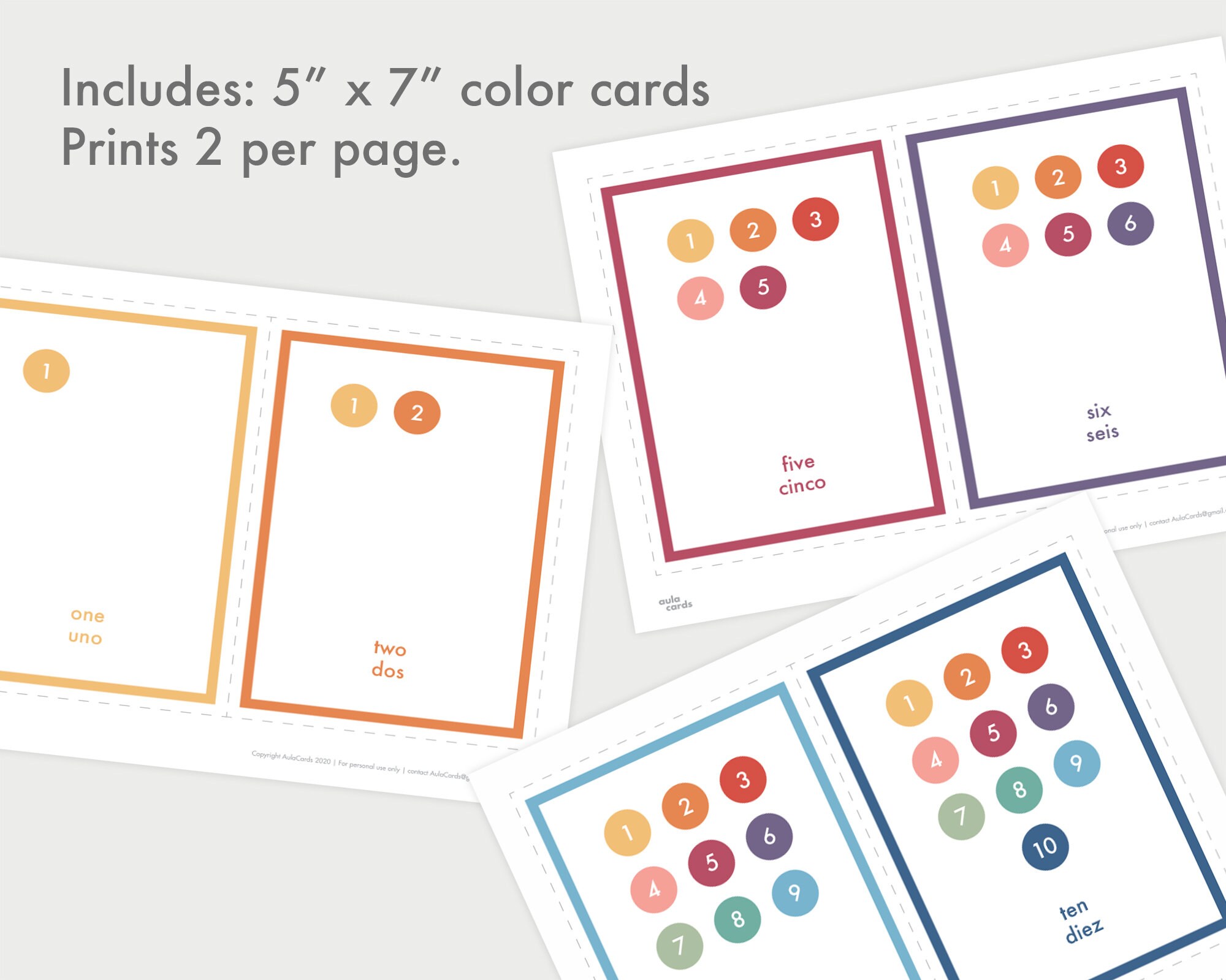 Bilingual English - Spanish Counting Flashcards | Bilingual Number ...