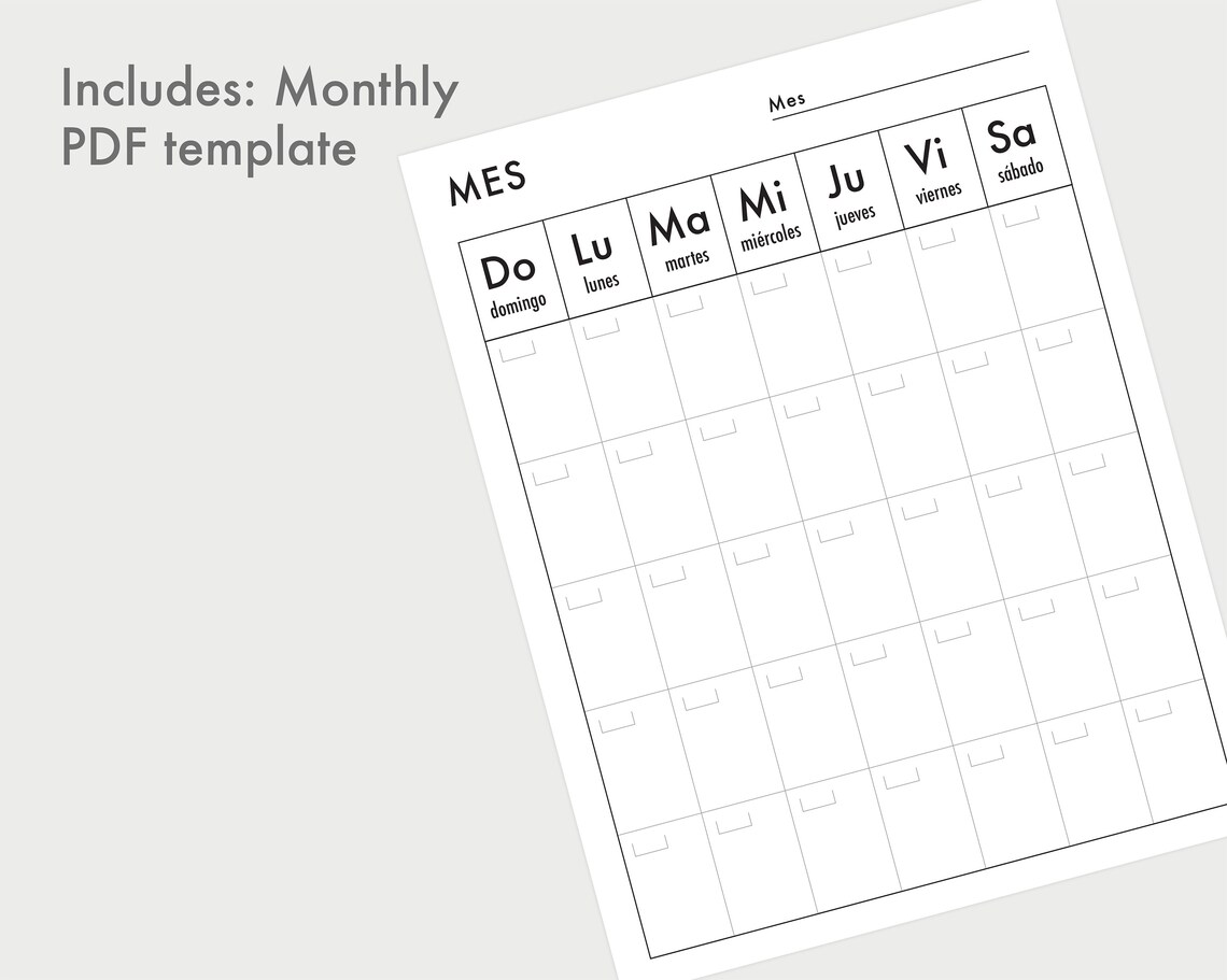 Spanish Daily Planner Spanish Printable Daily Planner Spanish Printable ...