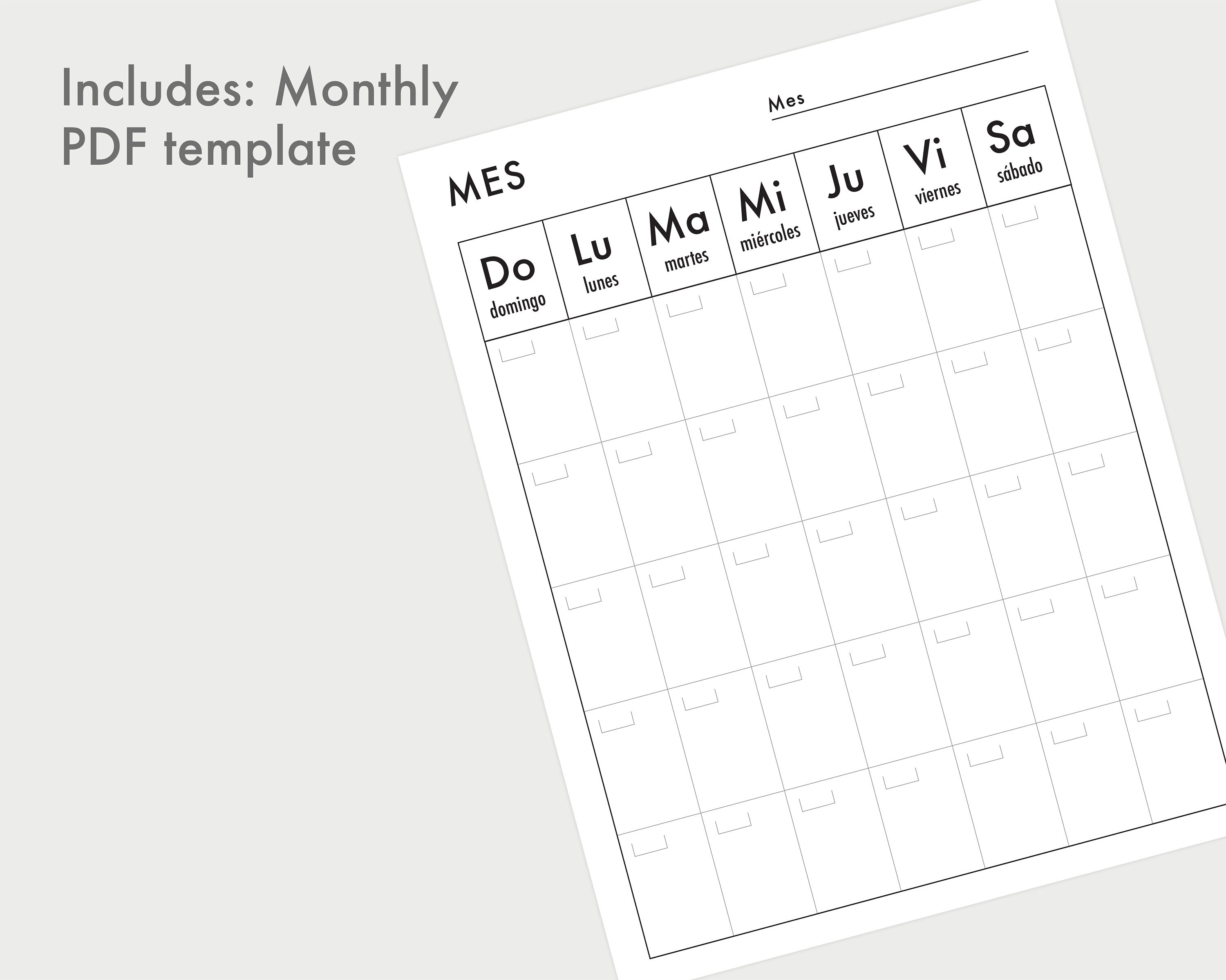 Spanish Daily Planner | Spanish Printable Daily Planner | Spanish ...