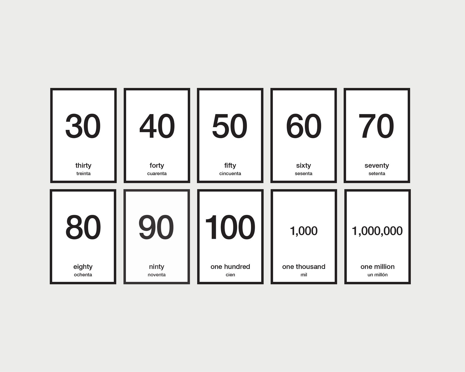 Printable Bilingual Number Flashcards | Mini Counting Cards | Number 1 ...