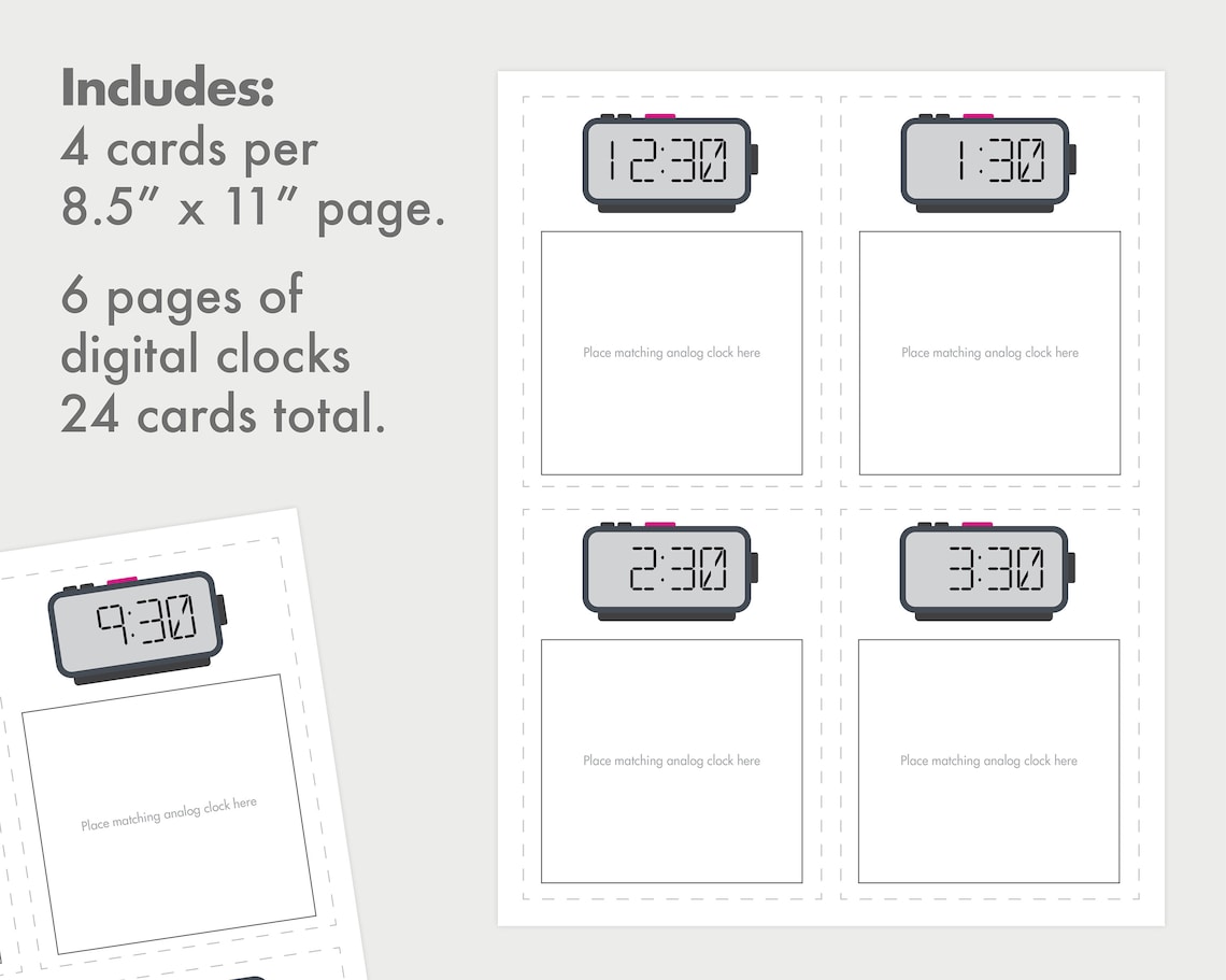 Learn to Tell Time Homeschool Bundle Analog Telling Time Flashcards ...