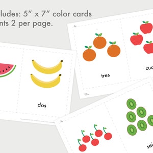 Spanish Fruit Counting 1-10 Cards | Fruit Flashcards | Aprende a Contar ...