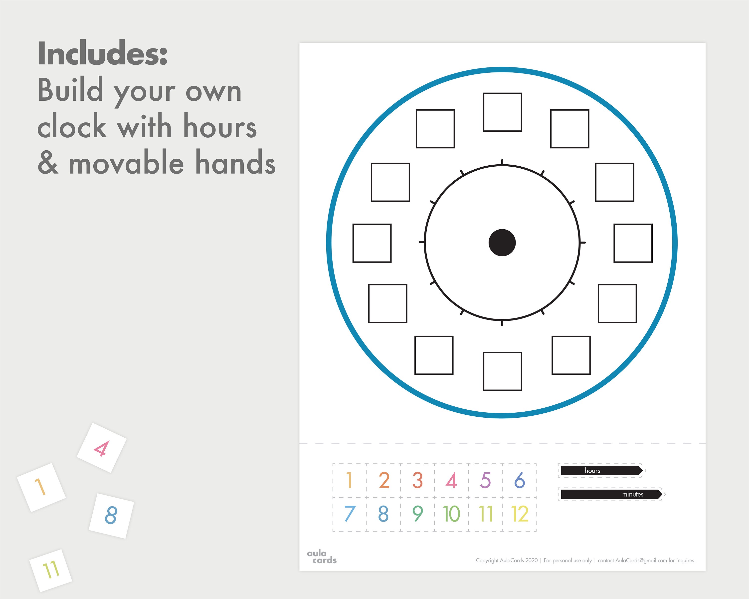 Learn to Tell Time Homeschool Bundle Analog Telling Time Flashcards ...