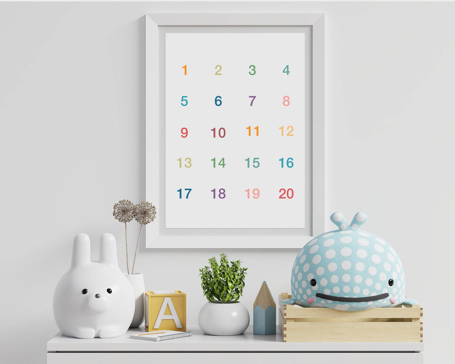 Printable Number 1-20 Chart | Number Poster | Number Chart | Kids Wall ...