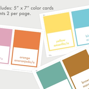 Bilingual English / Spanish Montessori Color Flashcards | Bilingual ...