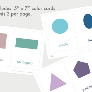 Spanish Shapes Montessori Flashcards | Childcare Center Printable Cards ...
